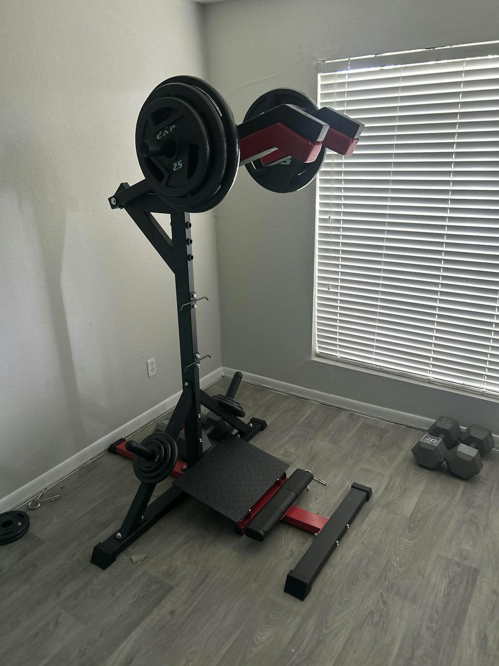 GMWD Leverage Squat /Calf Raise Machine, Leg Exercise Machine Plate Loaded