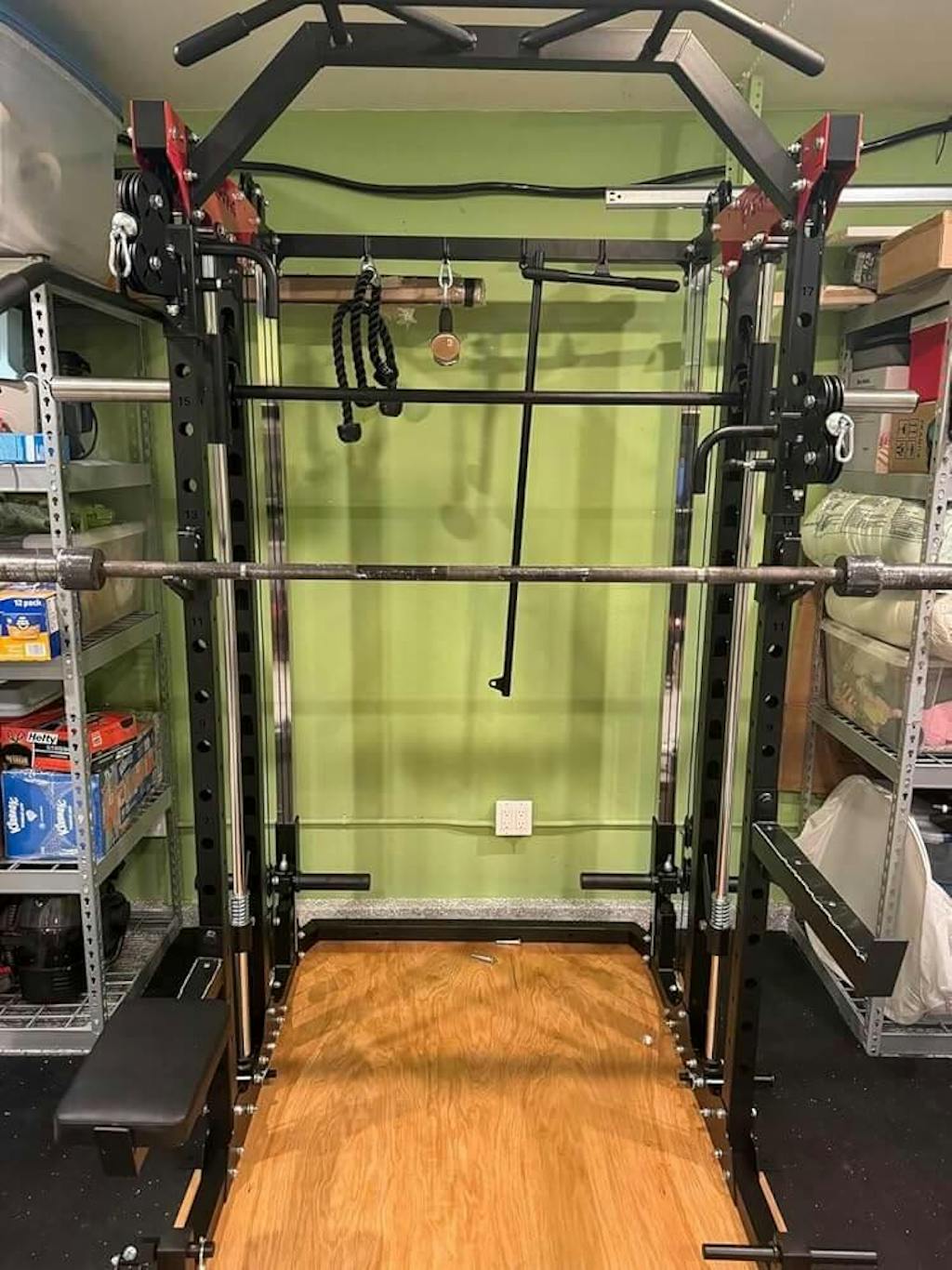 GMWD All-In-One Smith Machine with Functional Trainer, 1:1 Ratio Pulley ...