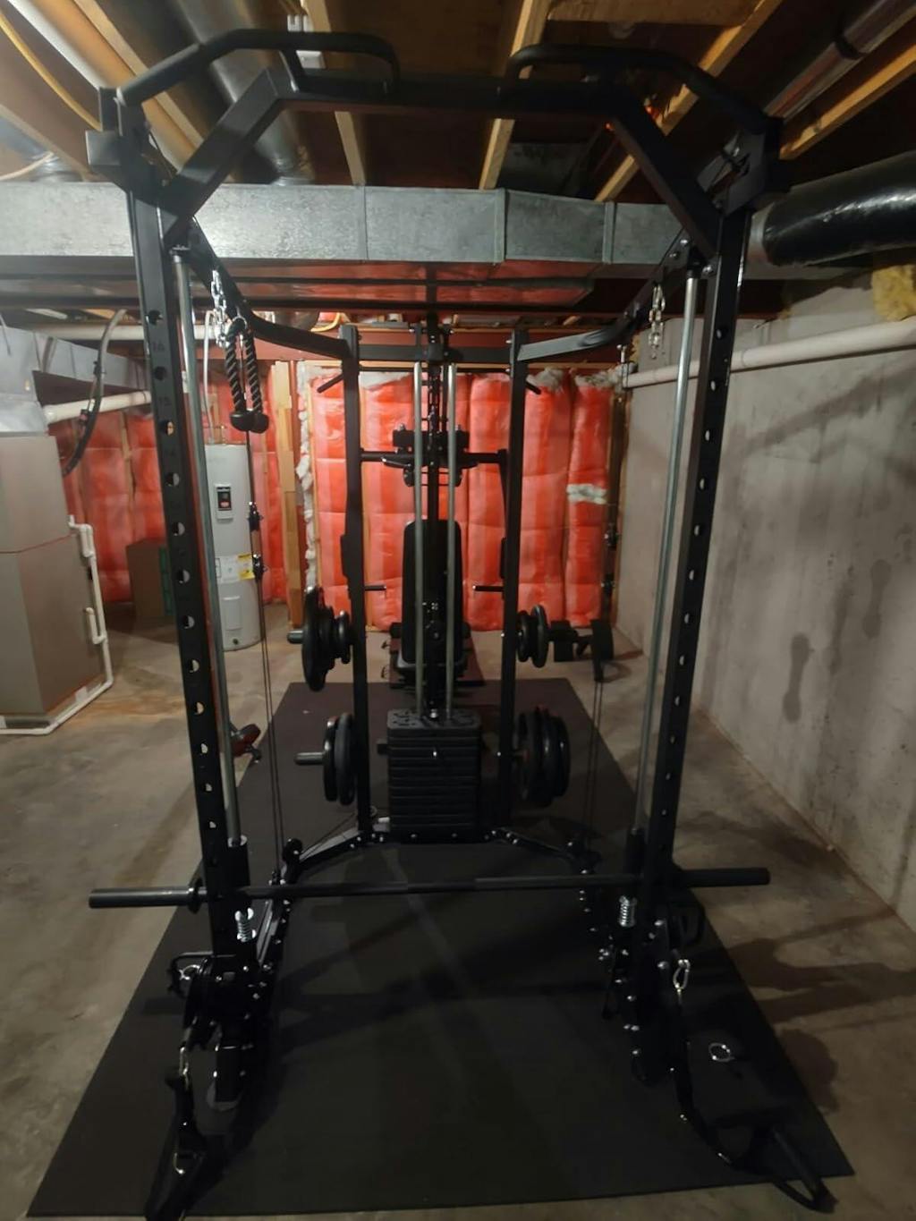Smith Machine Power Cage Multi-Function Home Gym System