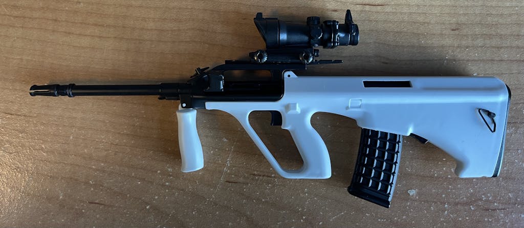 Miniature White BullPup Model | GoatGuns Exclusive – GoatGun Models