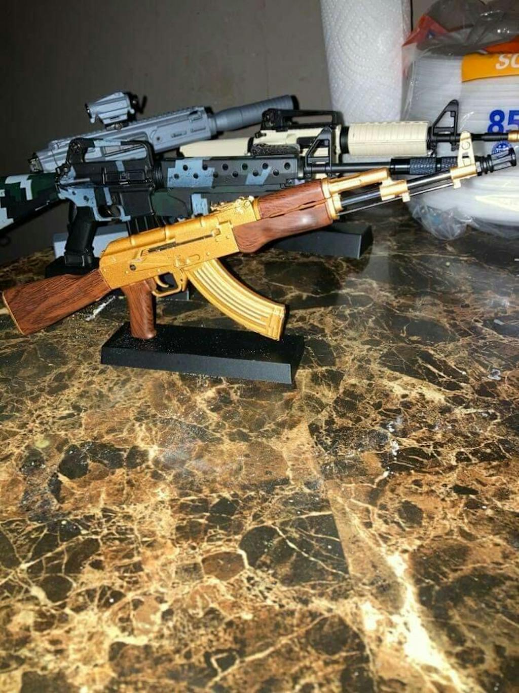 Miniature AK47 Model in Gold | GoatGuns – GoatGun Models