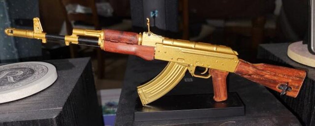 Miniature AK47 Model in Gold | GoatGuns – GoatGun Models