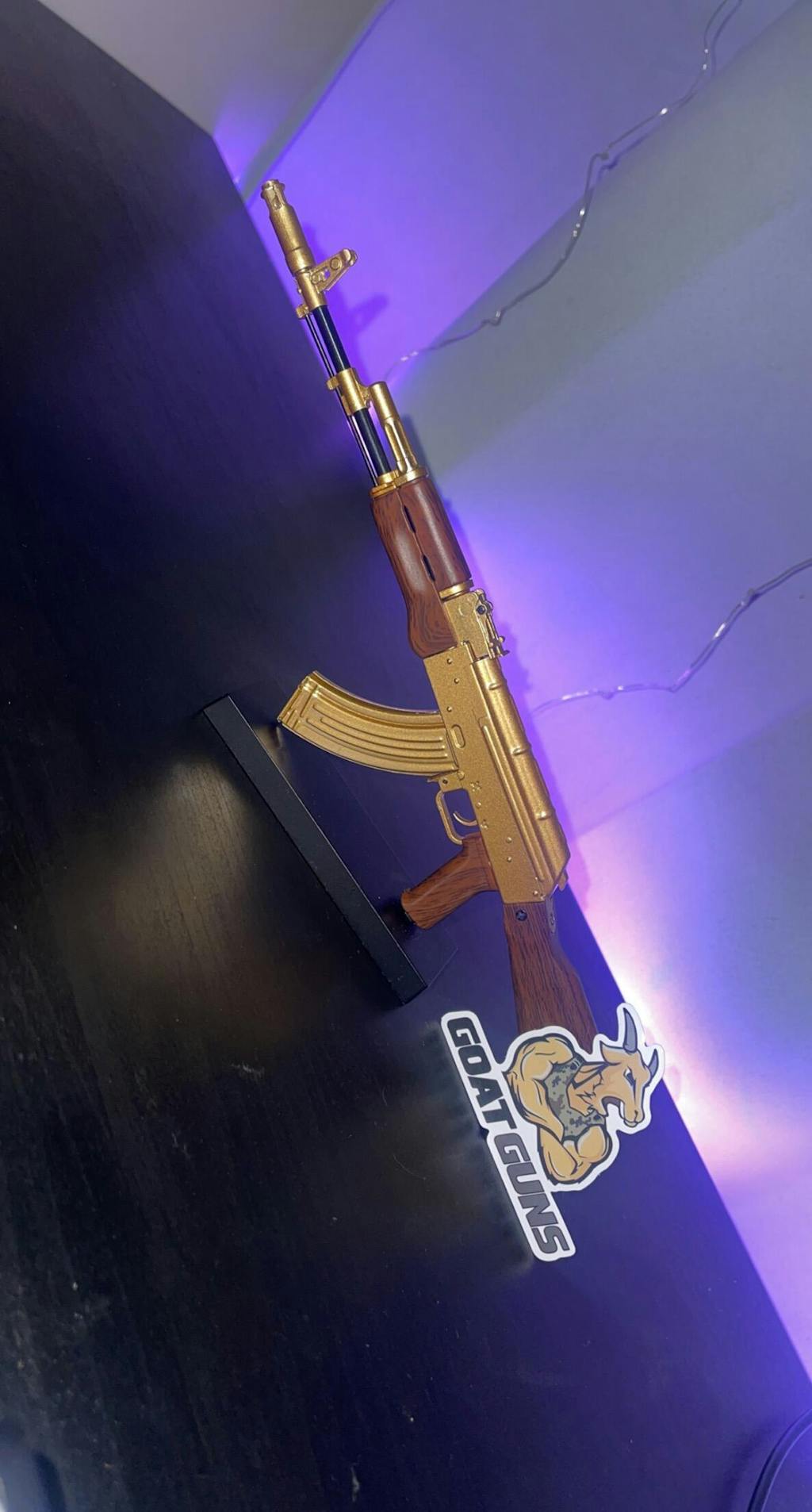 Miniature AK47 Model in Gold | GoatGuns – GoatGun Models