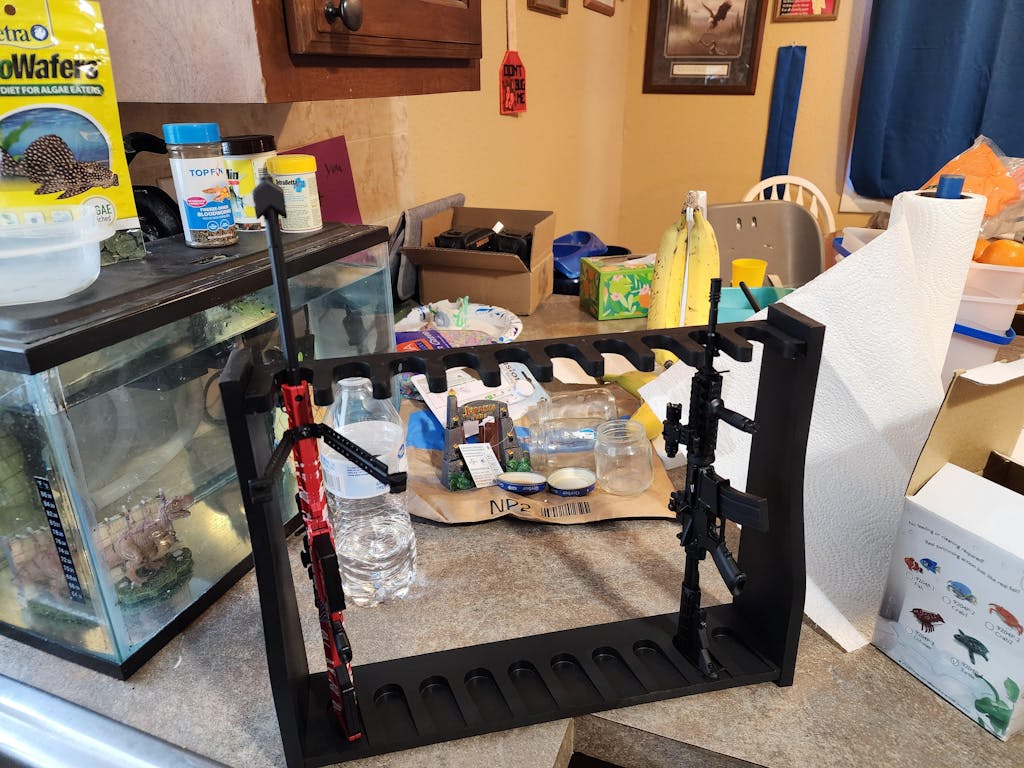 Miniature Black Acrylic Rack to Display GoatGuns – GoatGun Models