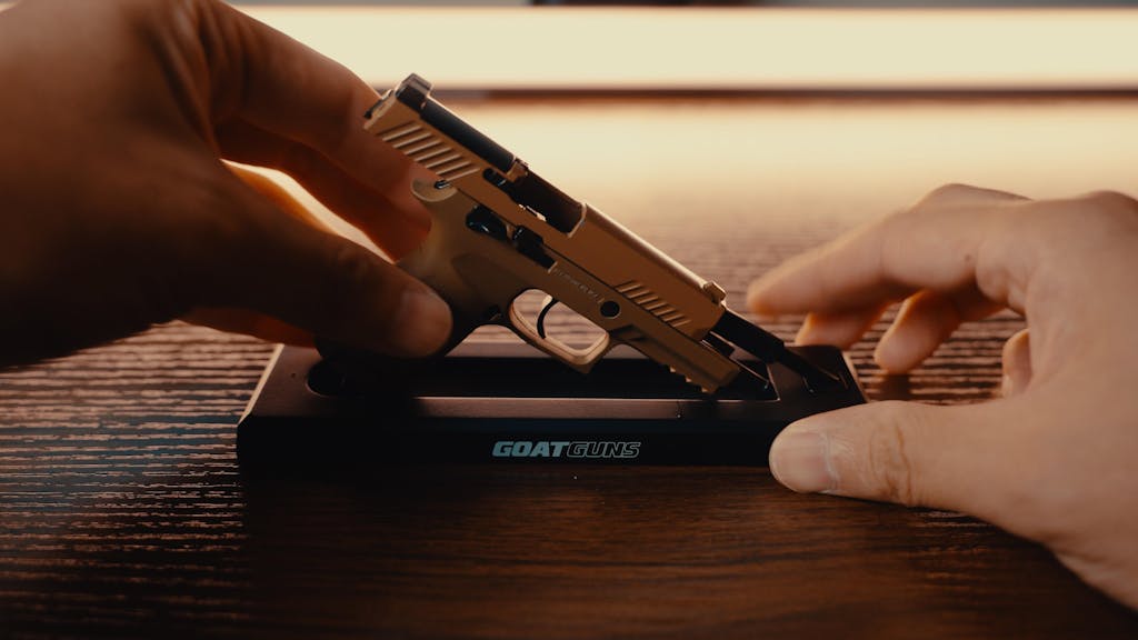 Miniature SIG SAUER M17 Model Tan | GoatGuns – GoatGun Models