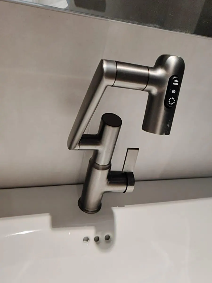 Bathroom Sink Faucets Temperature Display Single-Hole Rotatable Faucet ...