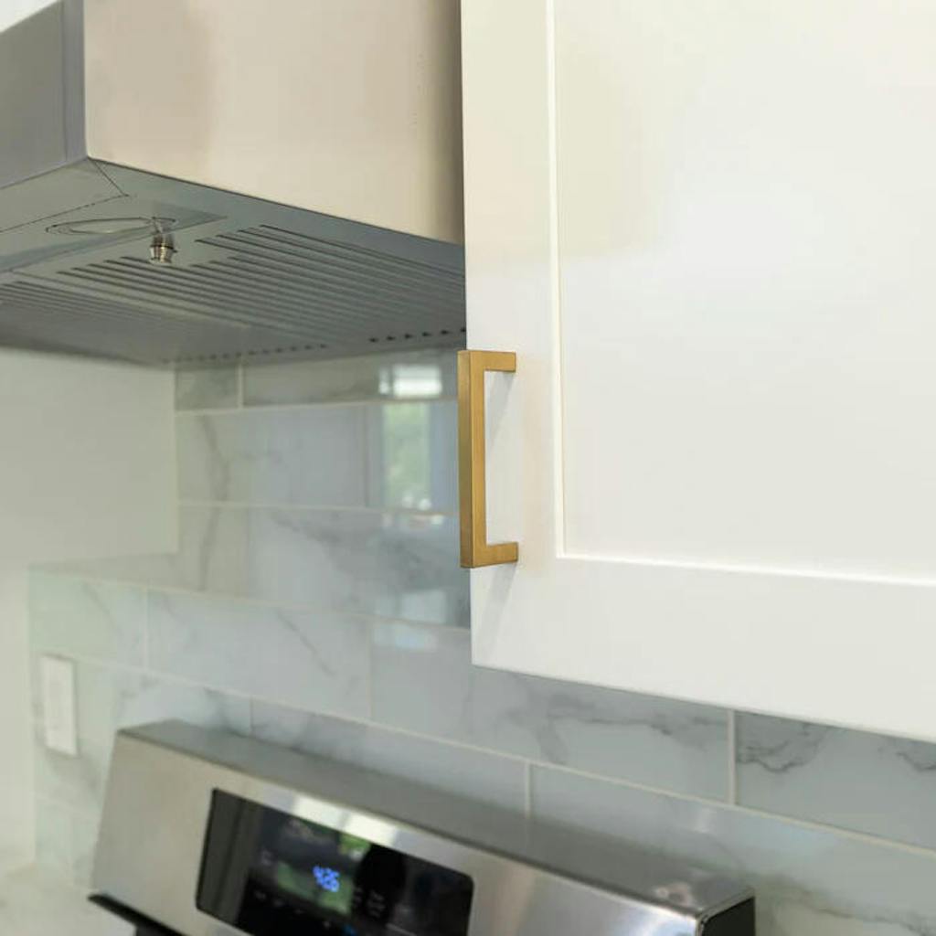 Goldenwarm Cabinet Pulls Brushed Brass Square Drawer Pulls Cabinet Handles