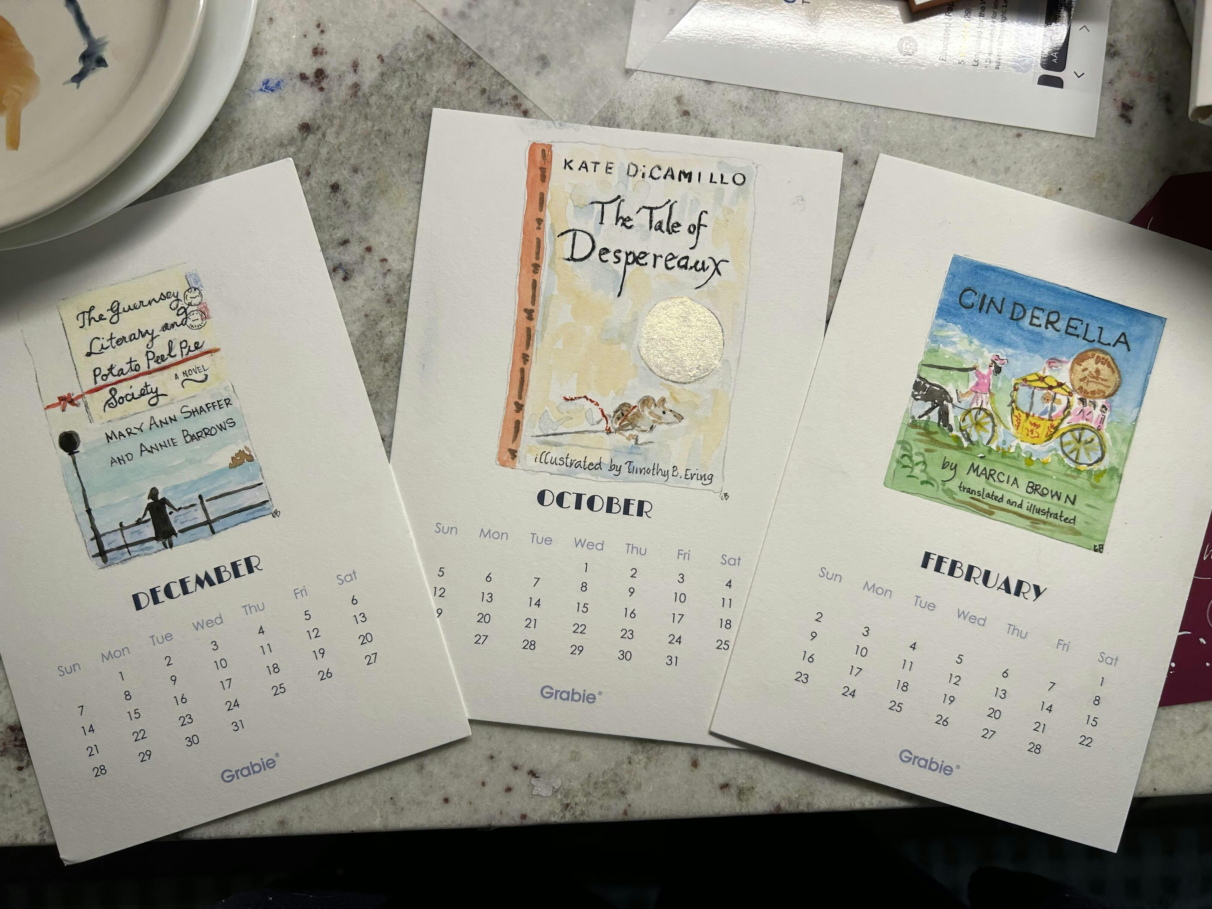12-Month Watercolor Calendar Set For 2025 - Grabie®