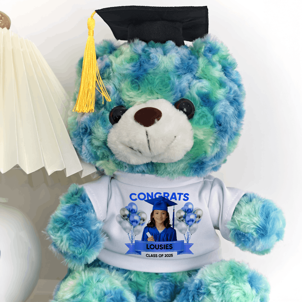 Grad Bear With Personalized Shirt - 2025 Congrats Graduate Bear ...