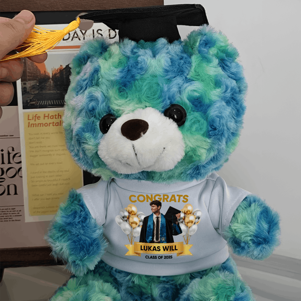 Grad Bear With Personalized Shirt - 2025 Congrats Graduate Bear ...