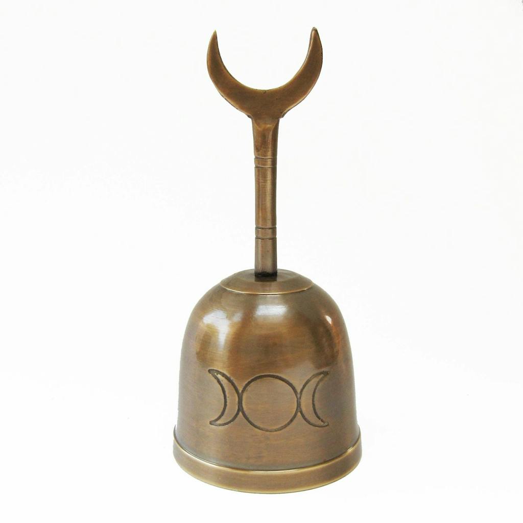 Triple Moon Brass Altar Bell (5 Inches) – Grove and Grotto