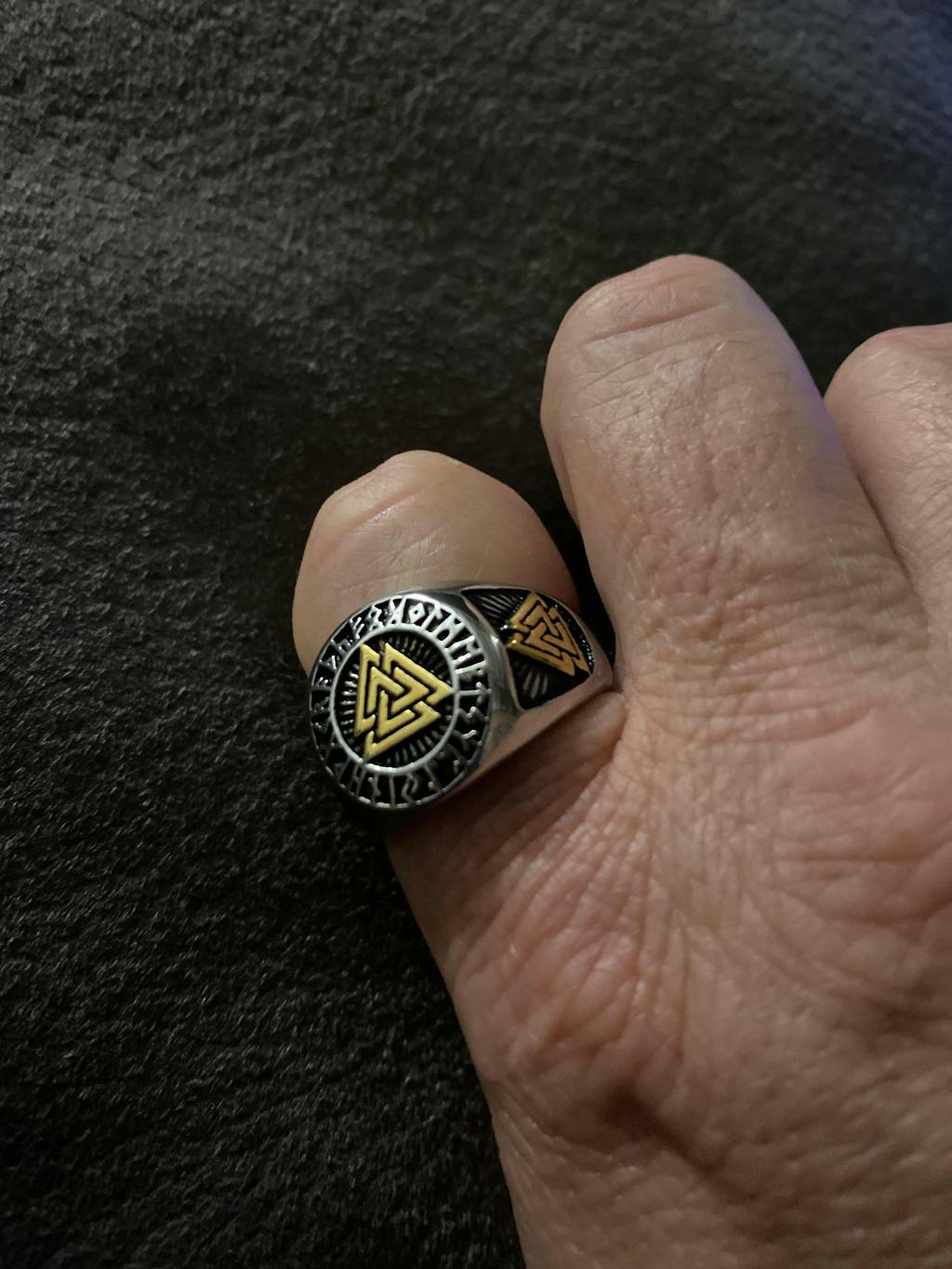 Runes Valknut Triangle Stainless Steel Viking Ring – GTHIC