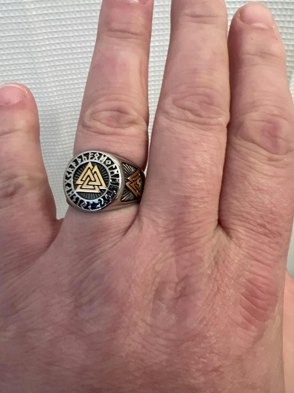 Runes Valknut Triangle Stainless Steel Viking Ring – GTHIC