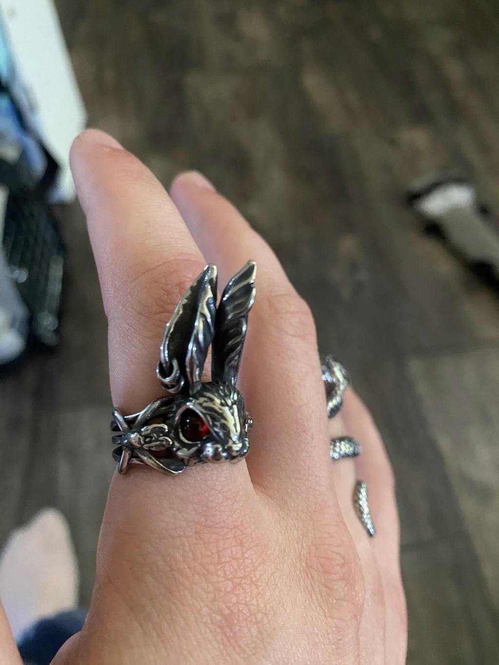 Red Eyes Rabbit Stainless Steel Animal Ring – GTHIC
