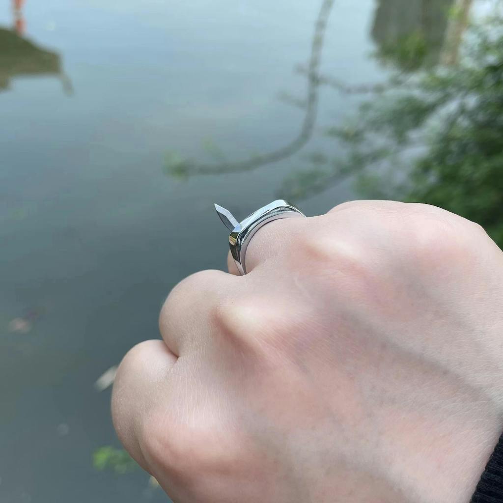 Gullei™ Hidden Knife Self Defense Ring - Solid Stainless Steel