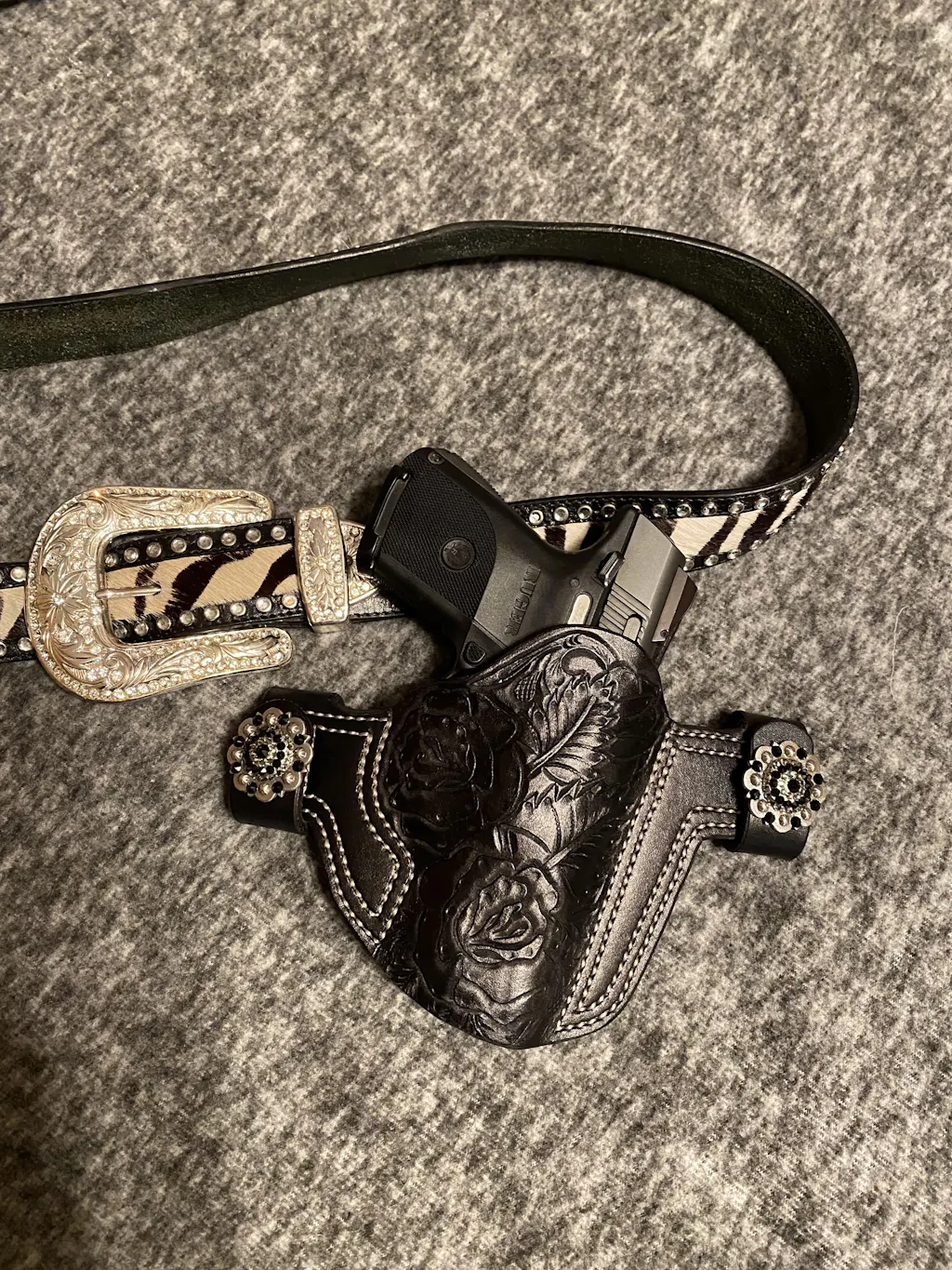 Women's Waistband Holster | Leather Floral Design | Gun Goddess ...