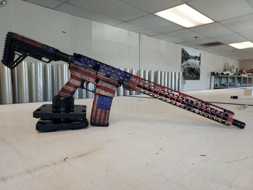 Honeycomb Black Gun Skin Vinyl Wrap for AR 15 – GunWraps.com