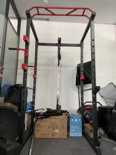 Power Rack Squat Cage with Weight Home Gym Pull & Half Up Bar Mirafit ...