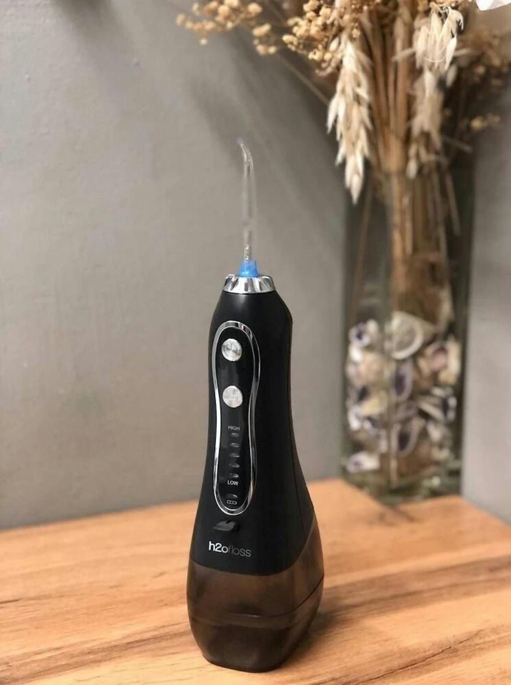 h2ofloss Oral Irrigator Dental Water Flosser Portable HF-6 Black