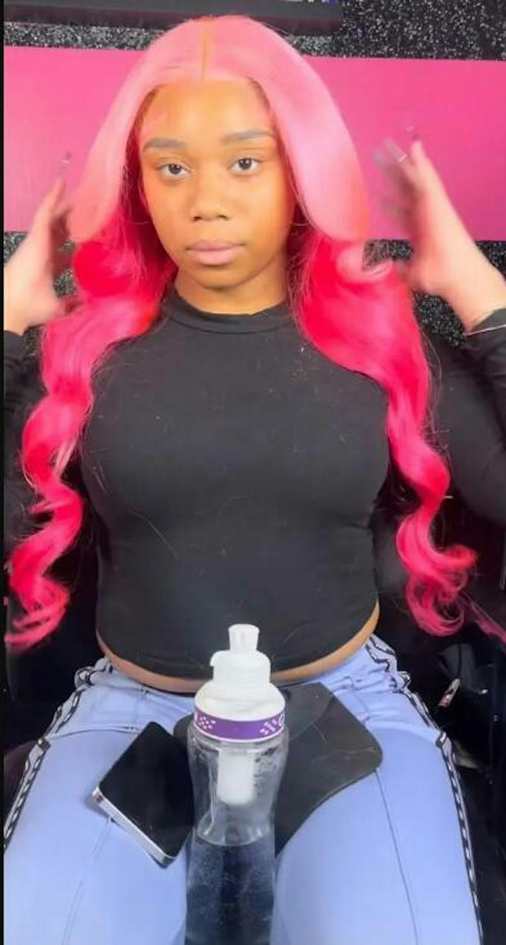 Pink Body Wave Lace Front Wig Pre-plucked 13x4 HD Lace Body Wave Human ...