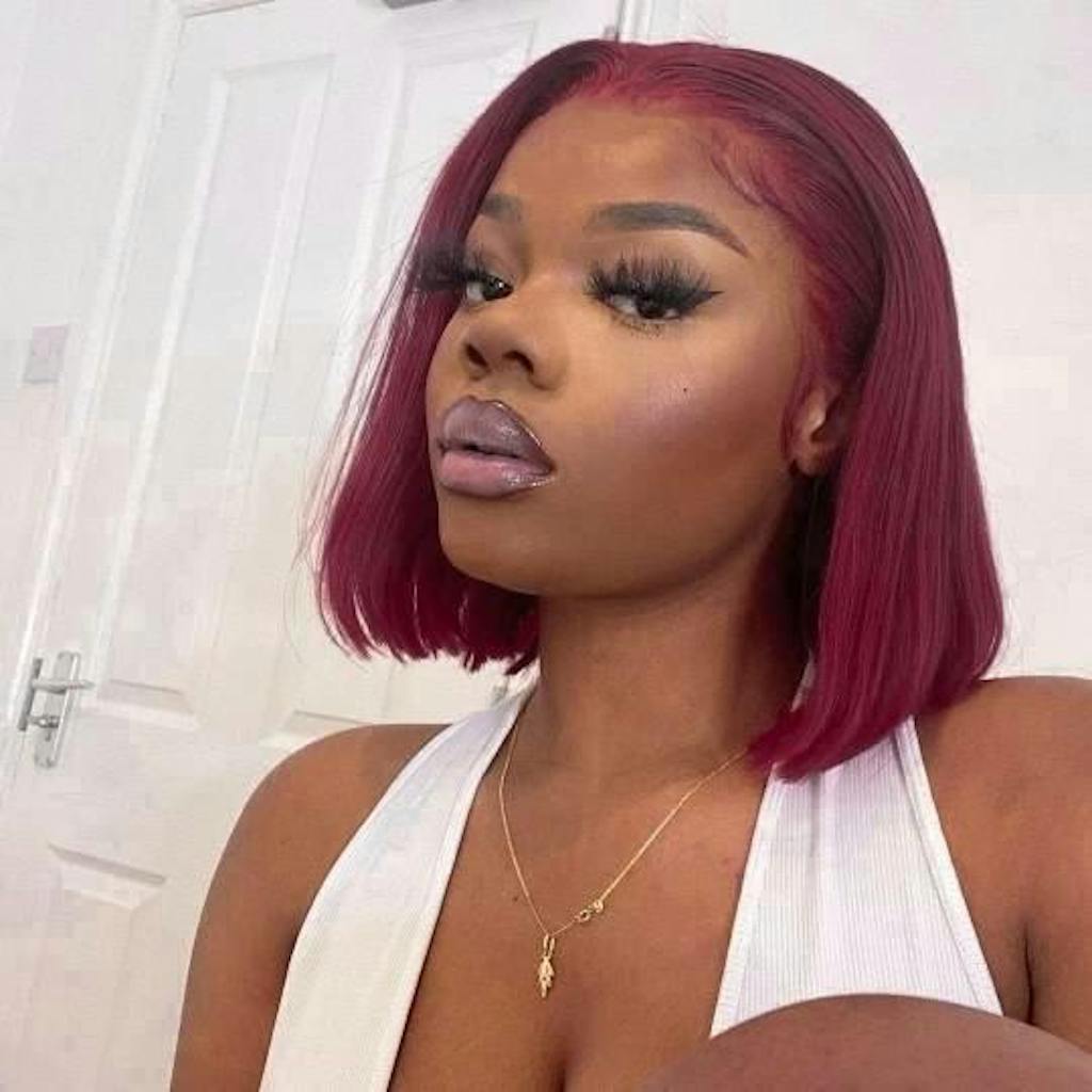 99J Burgundy Short Bob Wigs Straight Hair 13x4 Lace Front Bob Wigs Lac ...