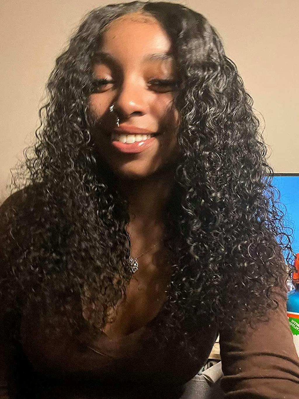 Curly Human Hair Full Lace Wig 150% Density HD Lace Wigs Kinky Curly W ...