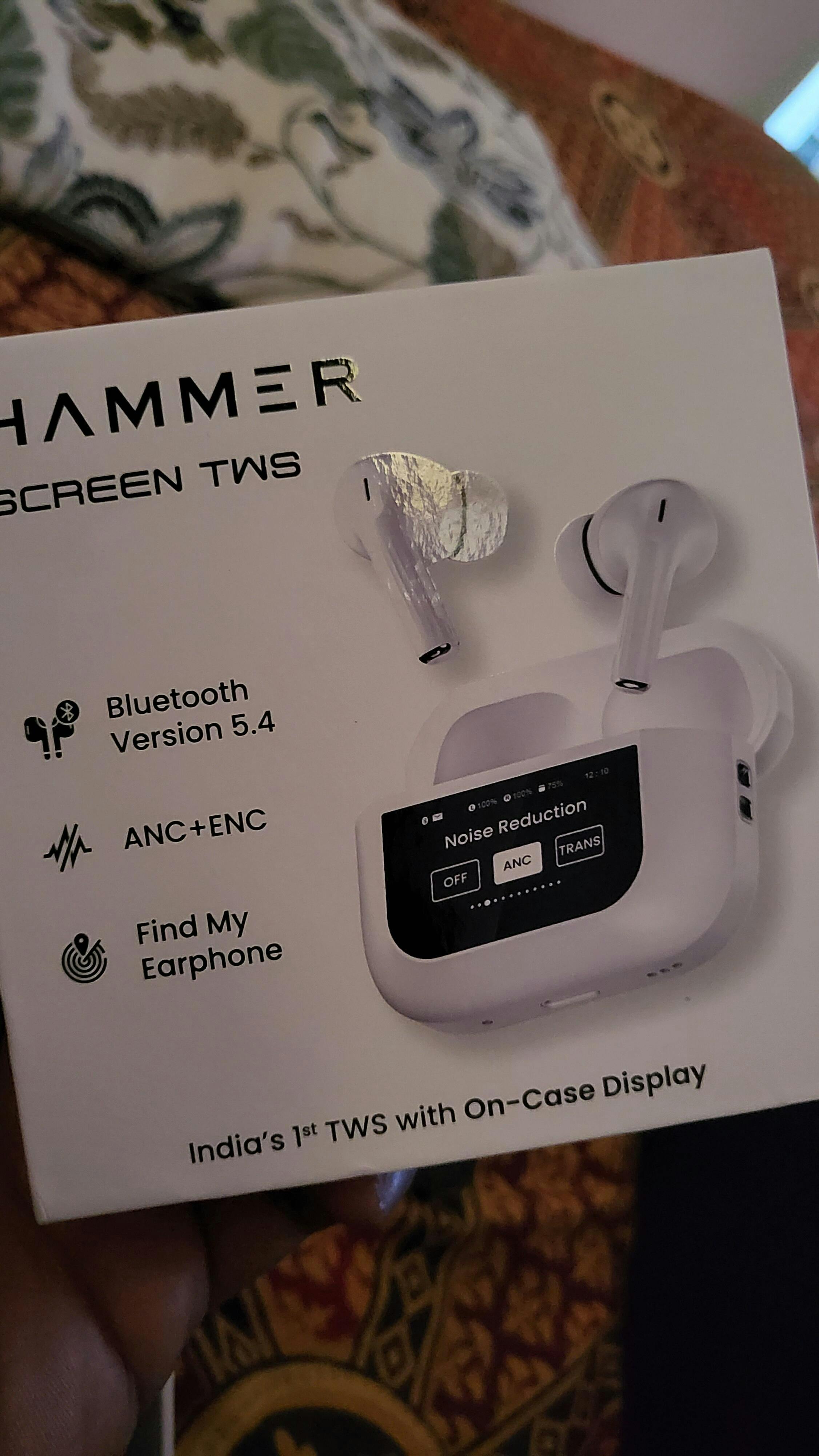 Hammer Screen TWS Bluetooth Earbuds with ANC & On Case Display