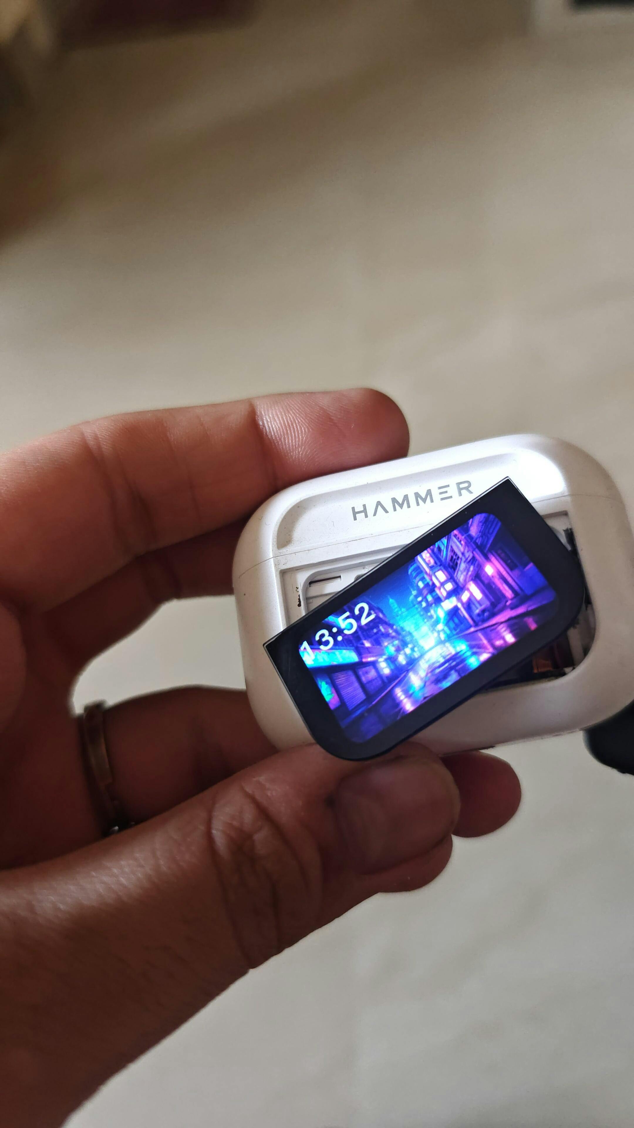 Hammer Screen TWS Bluetooth Earbuds with 32 db ANC + ENC and On Case D