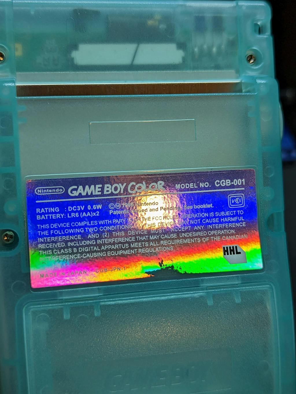 Replacement Console Sticker for Game Boy Color - White Holographic ...