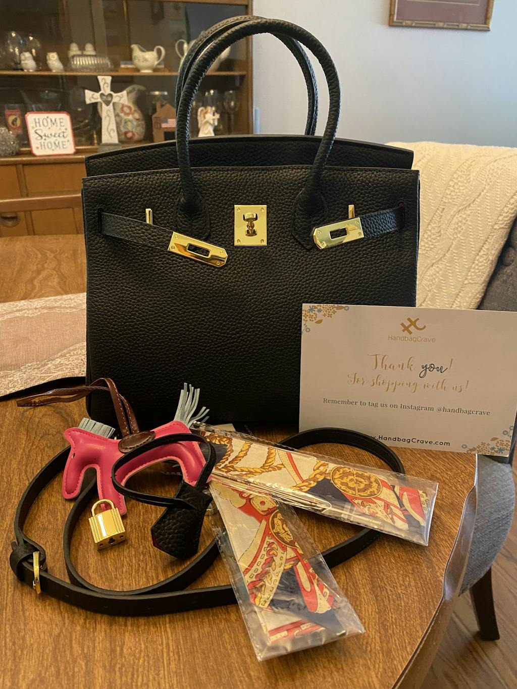 Erin Leather Padlock Handbag - Gold Hardware 30 cm – HandbagCrave UK