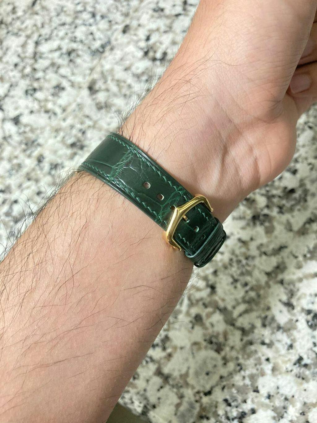 Dark Green Alligator Leather Watch Strap | Handdn - Bespoke Watchstraps