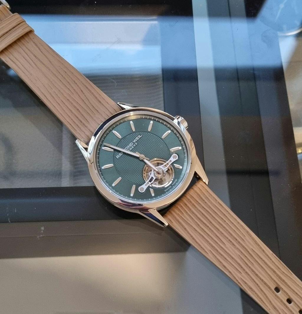 Beige Calfskin Watch Strap - Waves Texture | Handdn - Bespoke Watchstraps