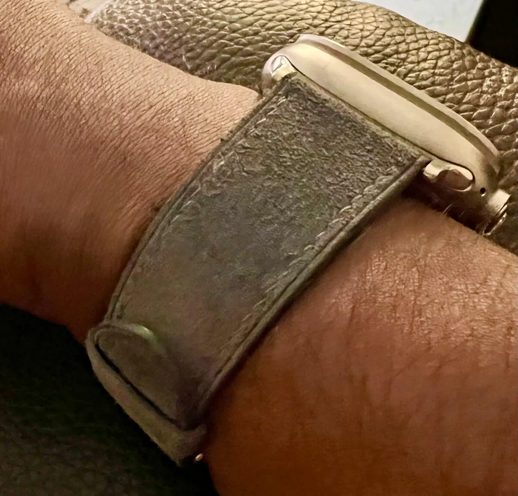 Stone Grey Suede Leather Apple Watch Band | Handdn - Bespoke Watchstraps