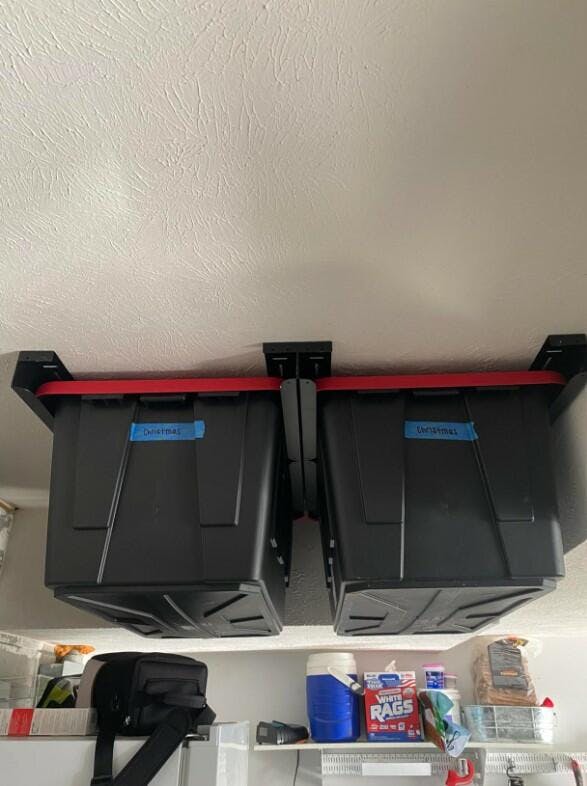 Garage Ceiling Storage Rack for storage bins, 4 Sets Black – HANDT