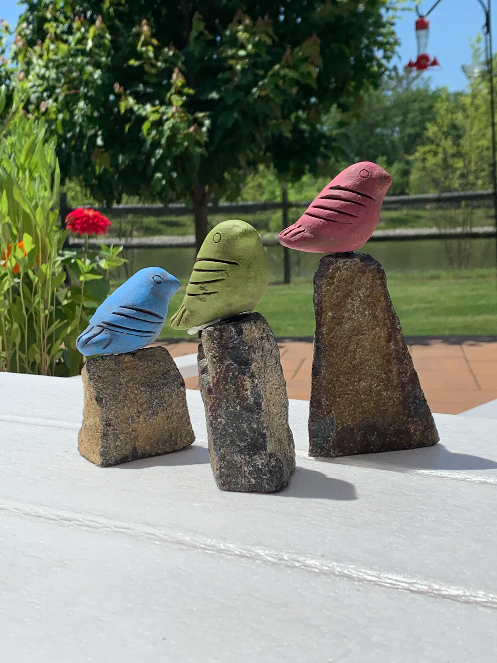 Stone Statues - Mini Birds On Rocks – Happy Gardens
