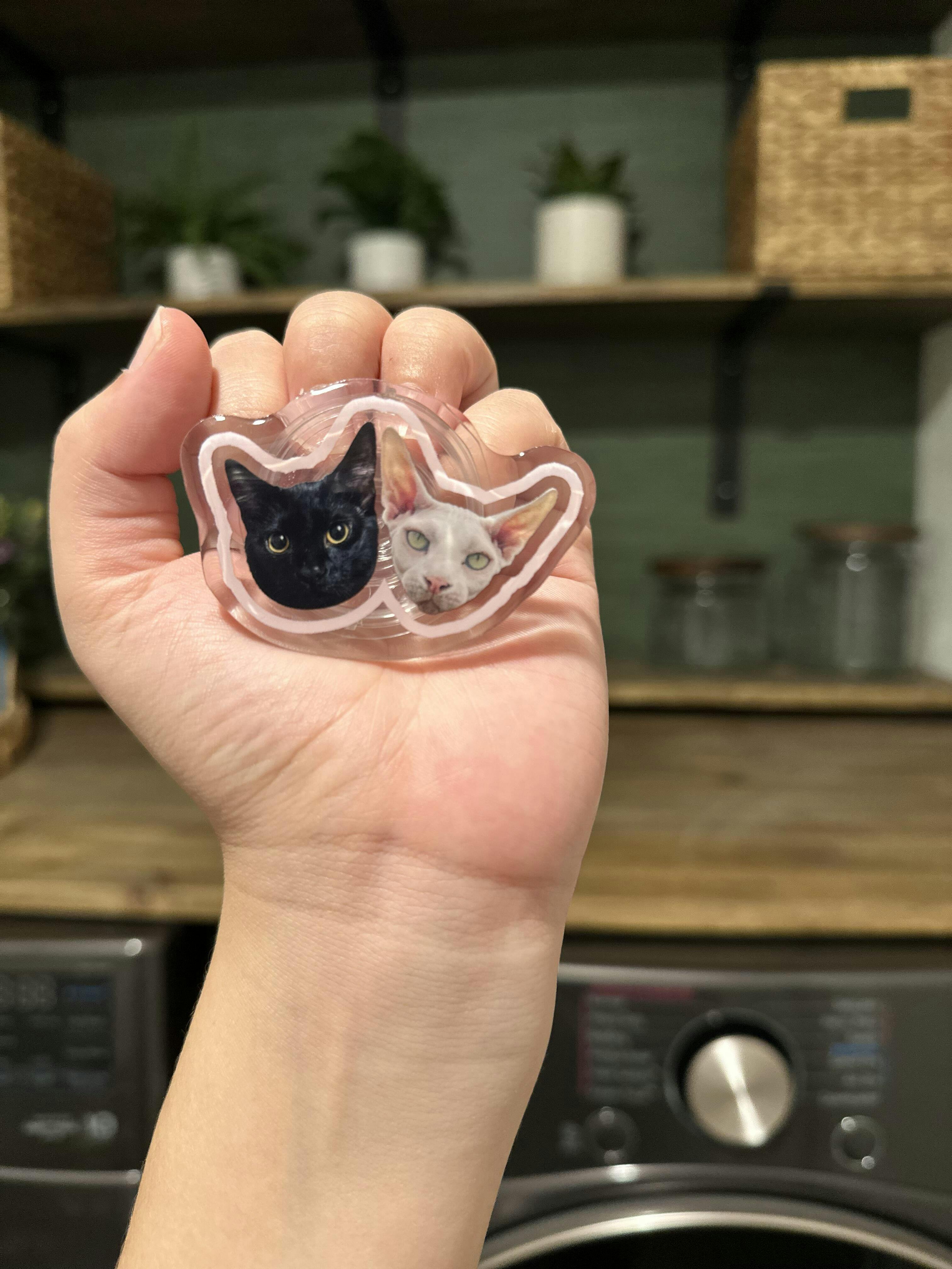 Custom Pet Portrait Phone Holder – Happy & Polly