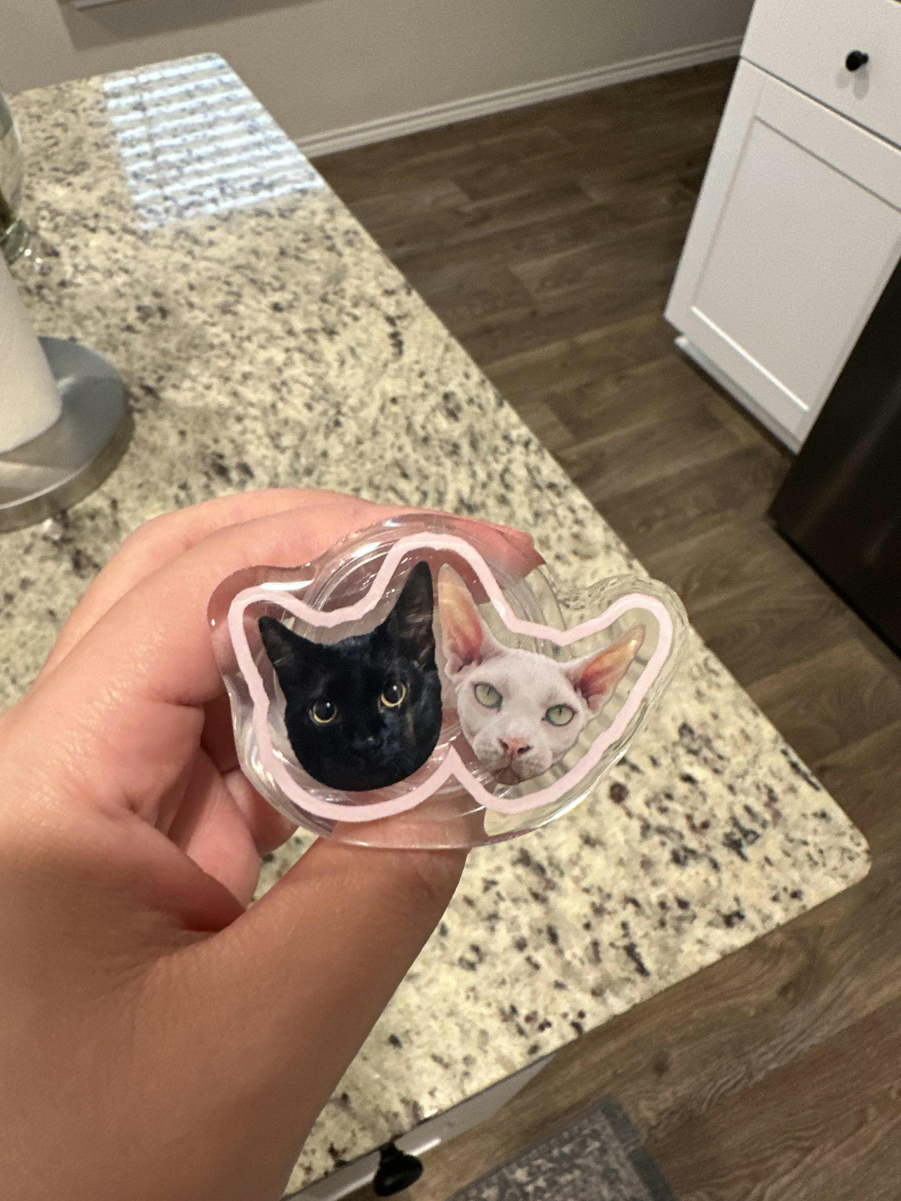 Custom Pet Portrait Phone Holder – Happy & Polly