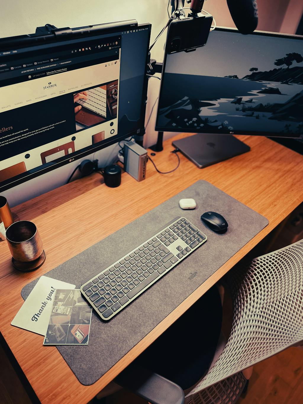 Microfibre Minimalist Desk Mat | Harber London