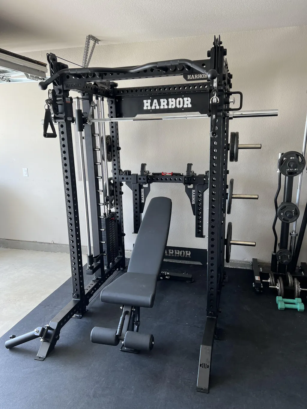 The Harbor HH80 V2 Elite Half Rack & Smith Machine Trainer with Dual 2 ...