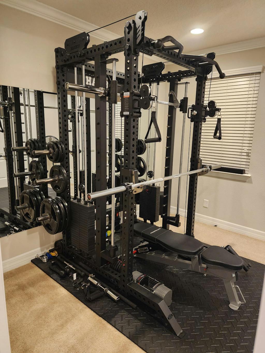 The Harbor HH80 V2 Elite Half Rack & Smith Machine Trainer with Dual 2 ...
