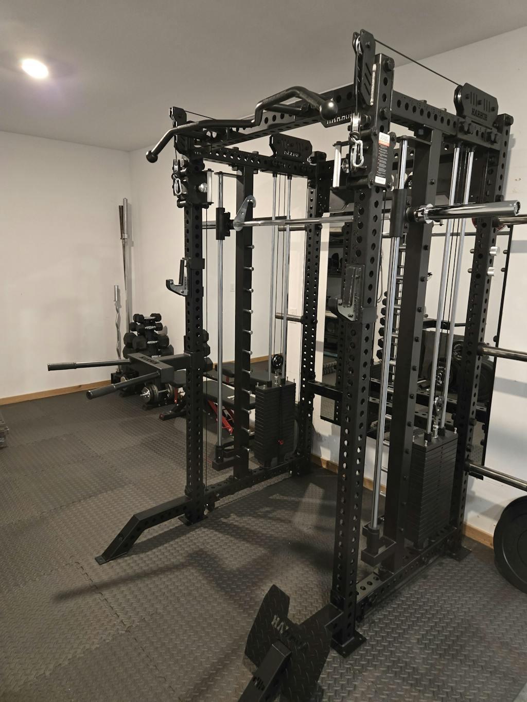 The HH80 V2 Elite Half Rack & Smith Machine Trainer with Dual 200lb We ...