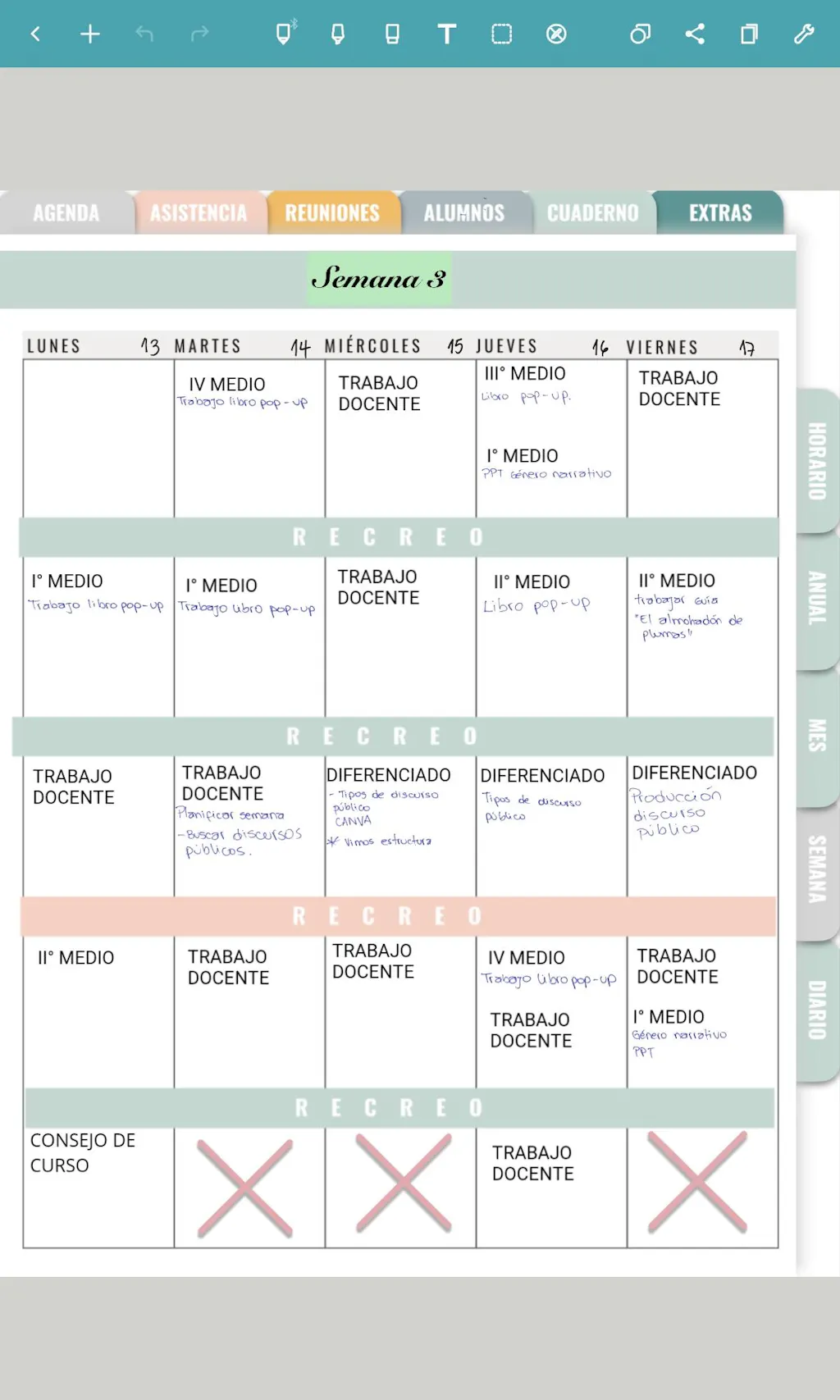Cuaderno del profesor digital | Teacher planner – HardPeach