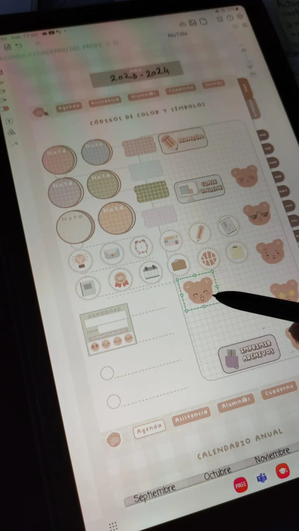 Agenda y cuaderno del profesor digital | Teacher planner – HardPeach