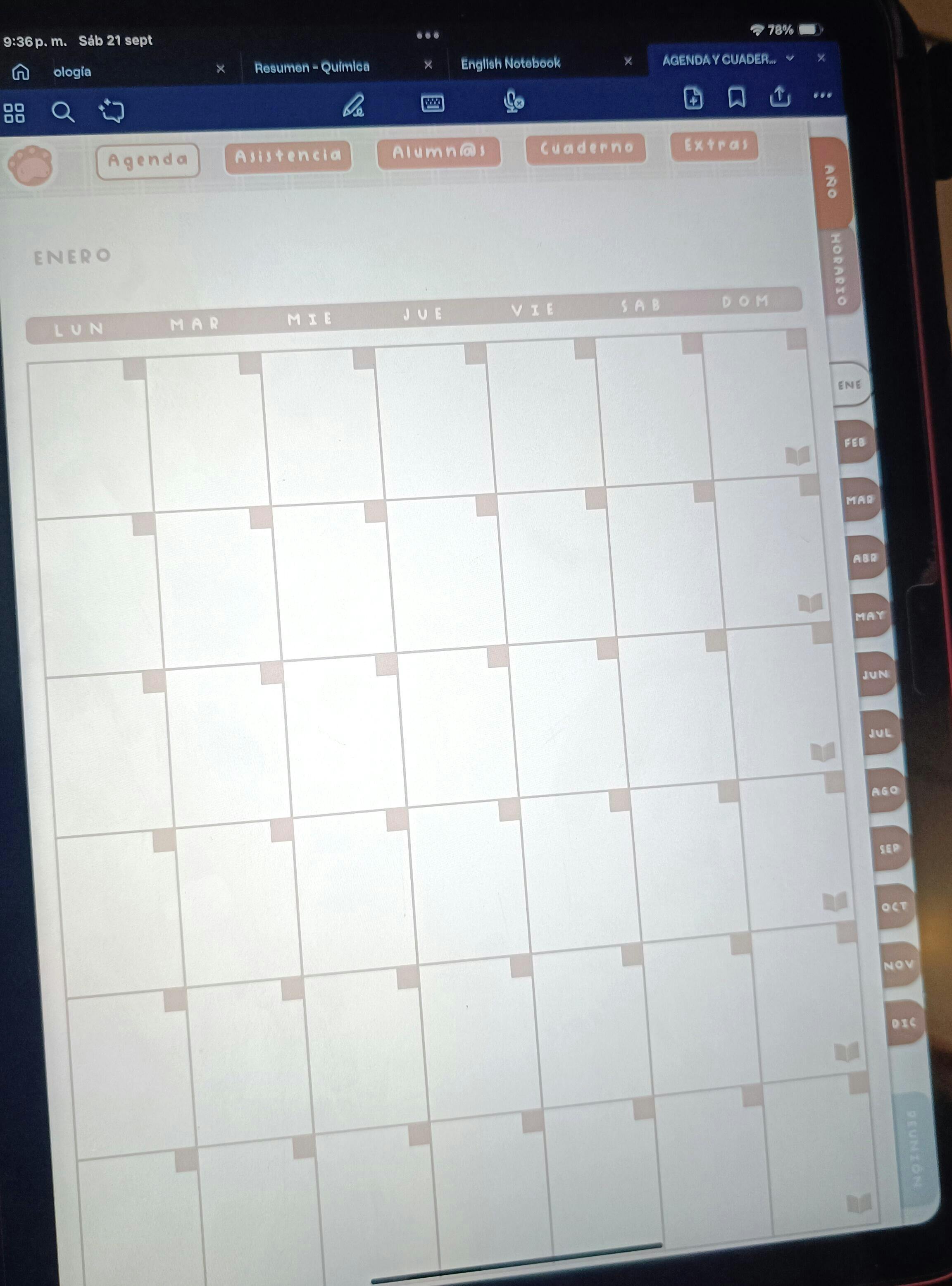 Agenda y cuaderno del profesor digital | Teacher planner – HardPeach