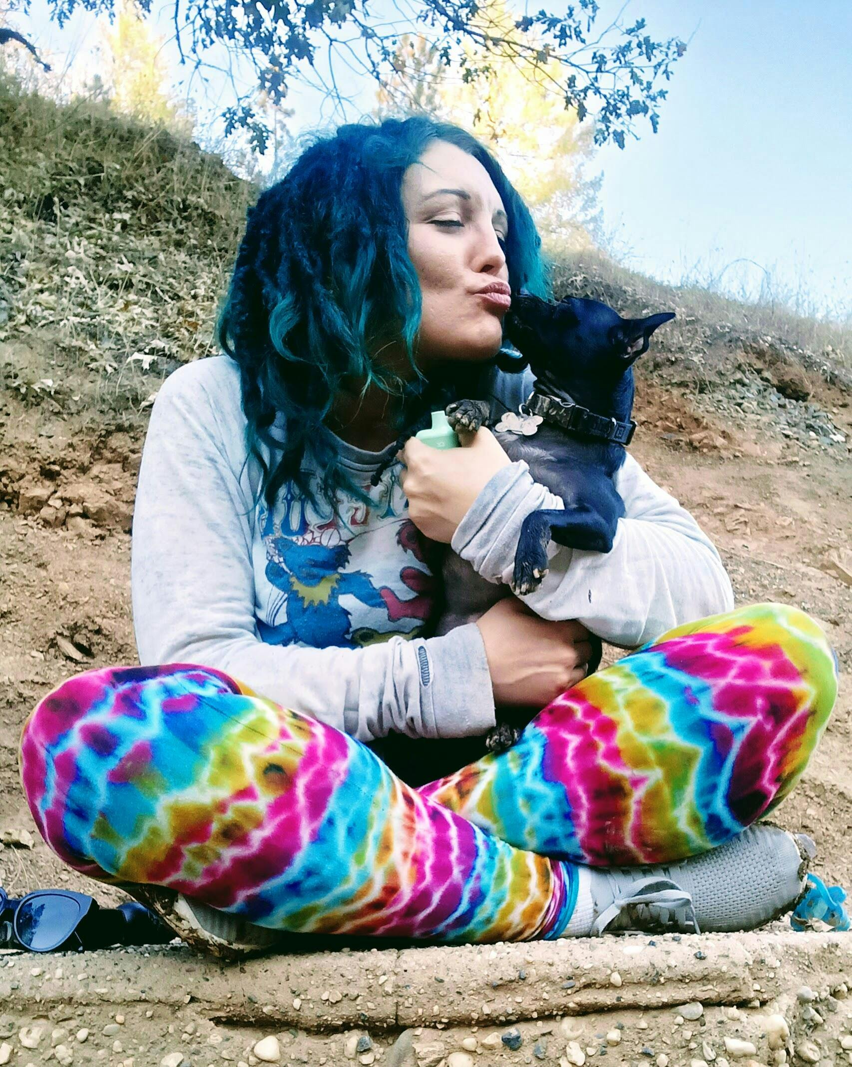 Melting Stripes Tie Dye Cotton Leggings In Trippy Rainbow Harem Pants