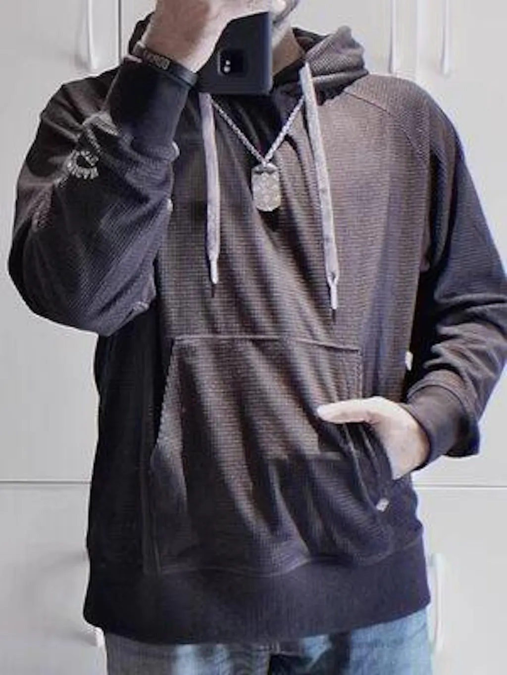 American Corn Grain Embroidery Hooded Velvet Pullover Men's Sweater ...