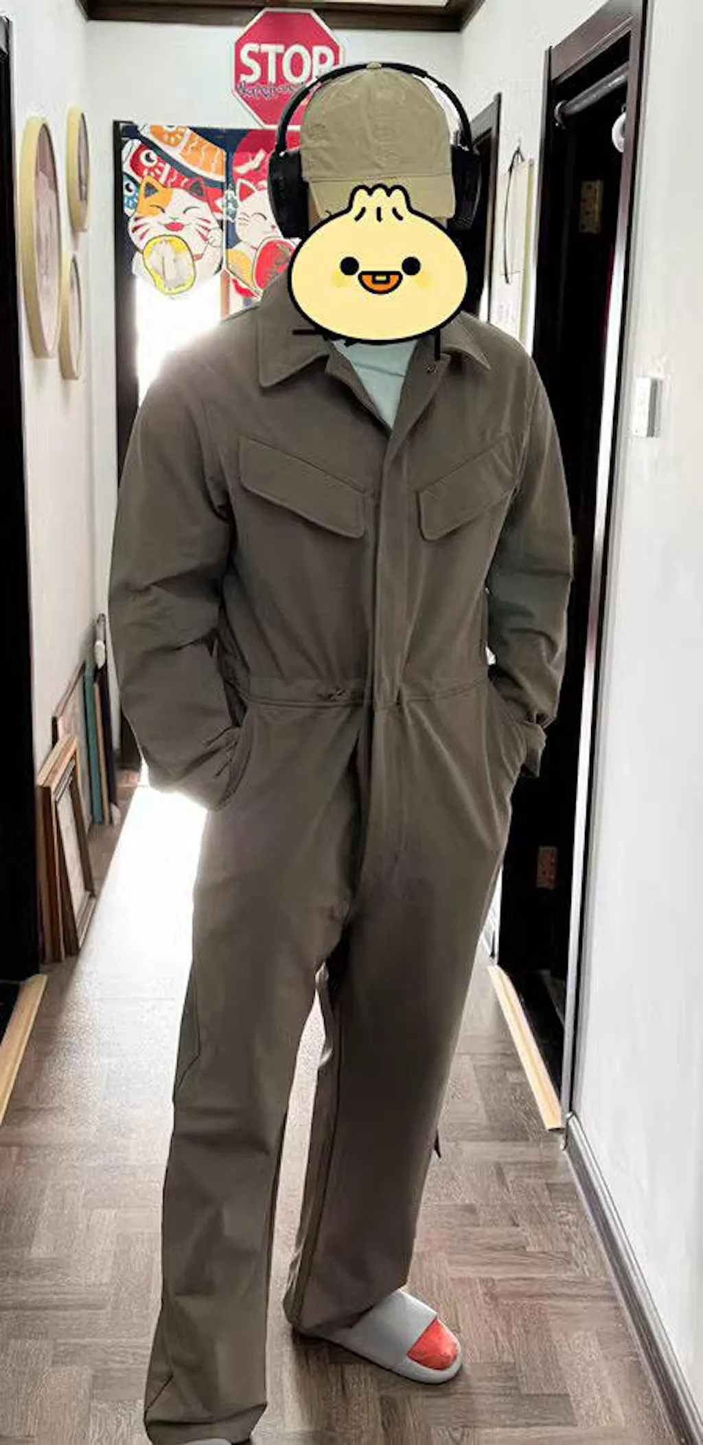 American Workwear Retro Four-Way Elastic Multi-Pocket Men's Jumpsuit ...