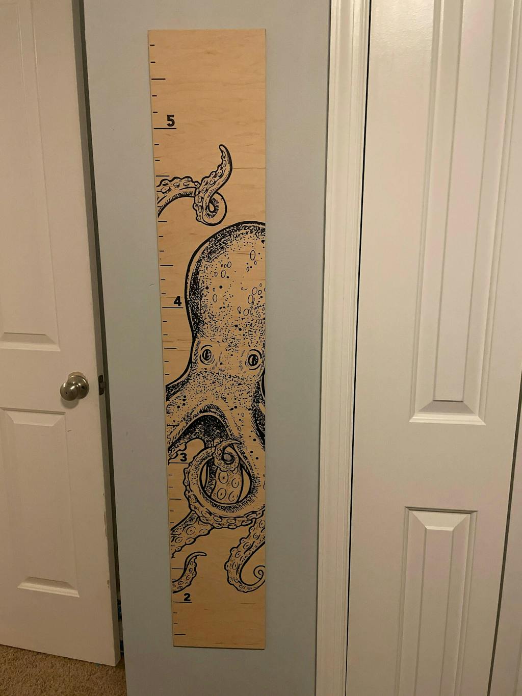 Octopus Growth Chart | Wooden Height Chart for Kids – Headwaters Studio