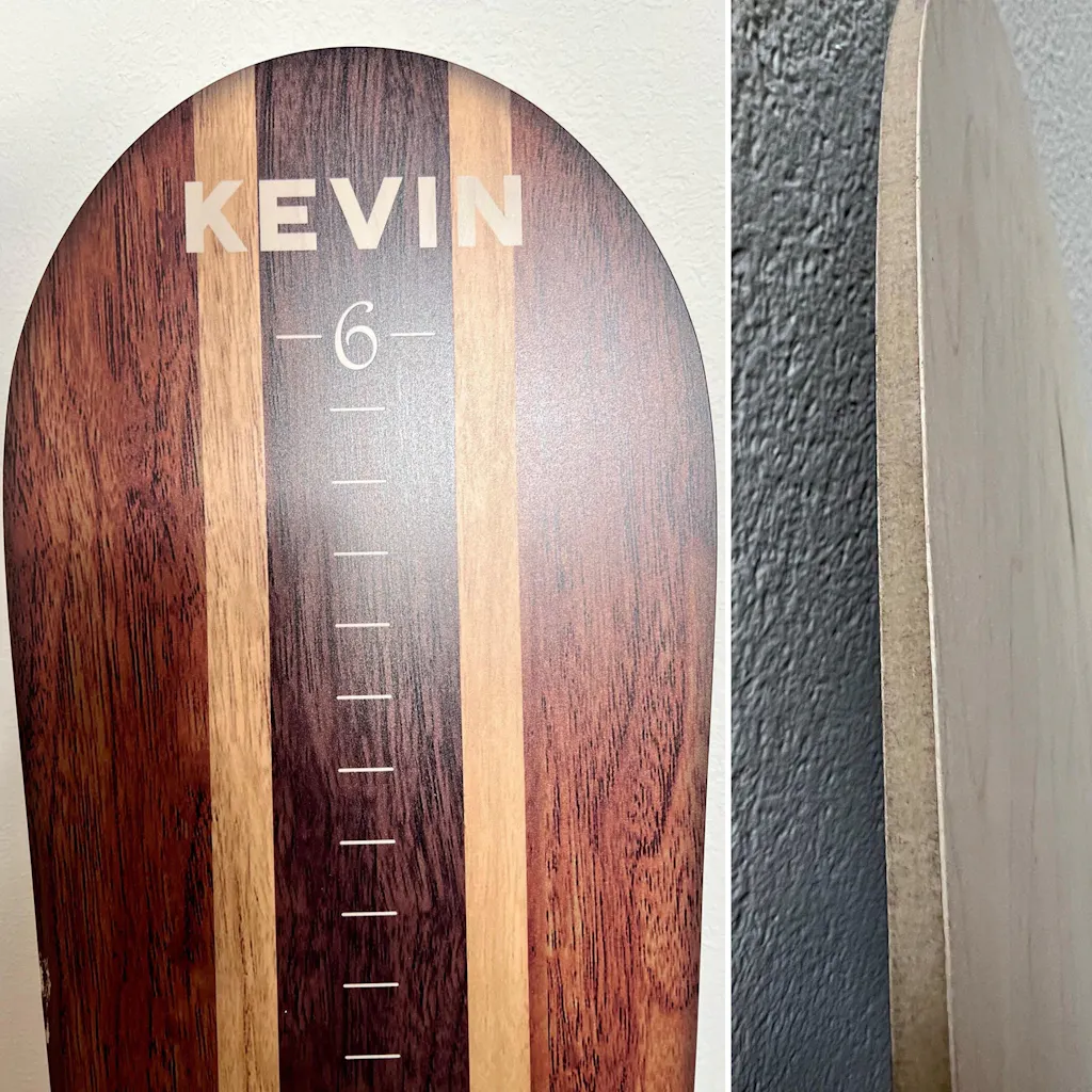 Personalized Wooden Snowboard Growth Chart by Headwaters Studio