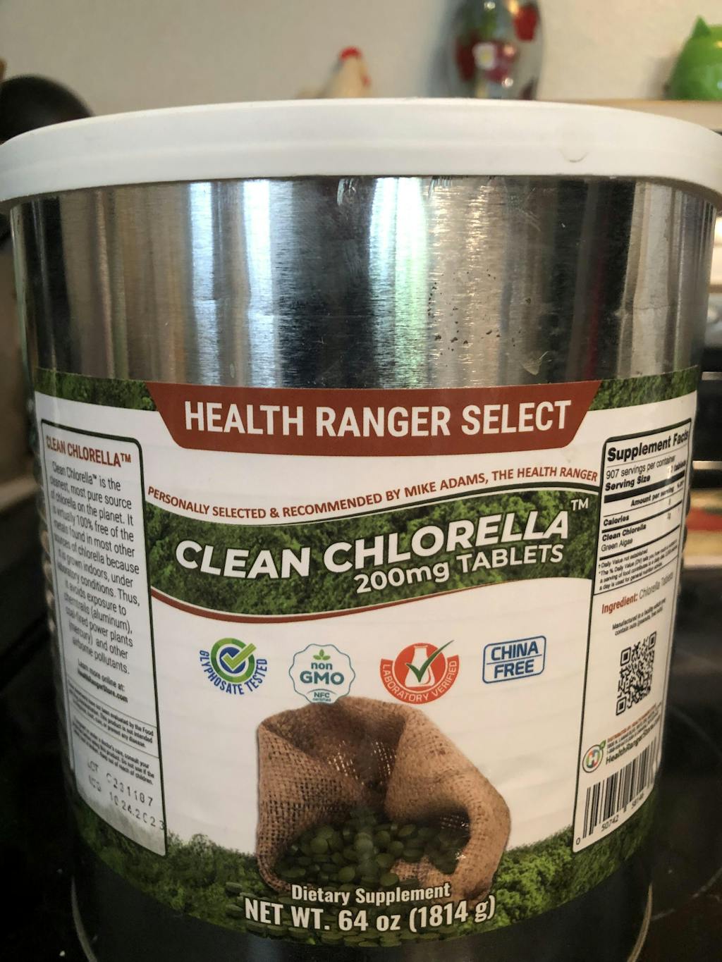 Clean Chlorella 200mg Tablets (1LB, 453g), 2265 tablets – Health Ranger ...
